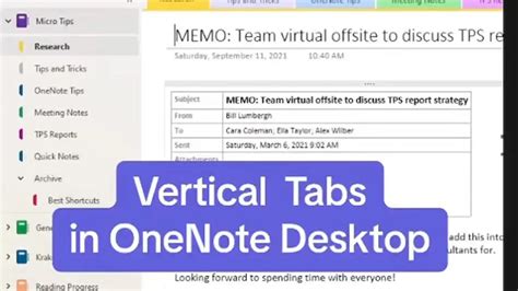 Vertical Tabs Guide Enhance Onenote Efficiency