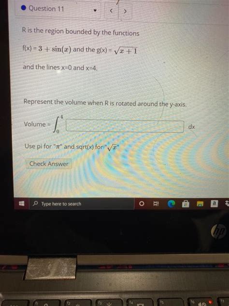 Solved Question 11 Ris The Region Bounded By The Functions