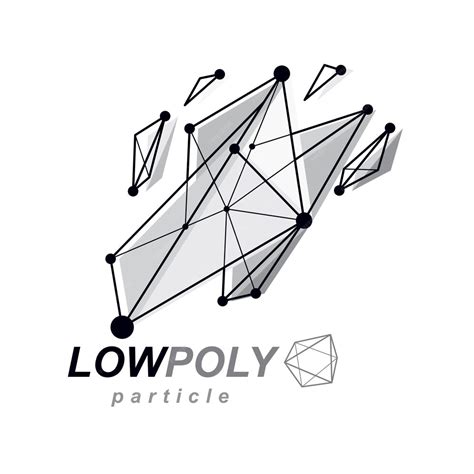 Premium Vector Abstract 3d Polygonal Wireframe Object Vector Geometric Low Poly Design