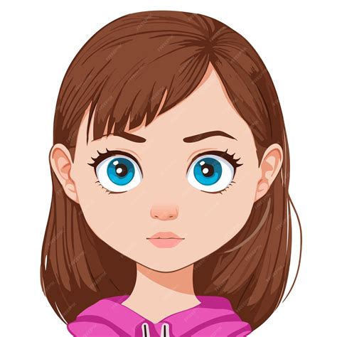 Cara De Chica Linda Vector Mujeres De Dibujos Animados Linda Arte