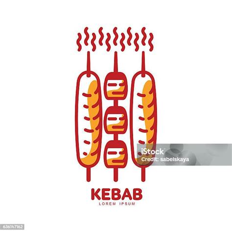 양식에 일치시키는 뜨겁고 갓 구운 터키 케밥 로고 템플릿 고기에 대한 스톡 벡터 아트 및 기타 이미지 고기 단순함 디자인 요소 Istock