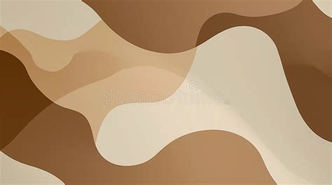 Smooth Overlapping Shapes In Various Shades Of Brown And Beige Create A Visually Appealing