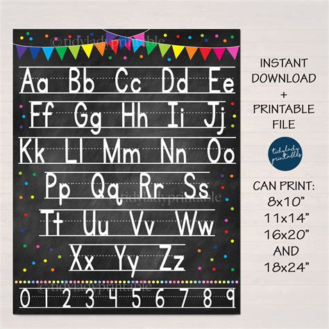 Alphabet Poster School Classroom Library — Tidylady Printables