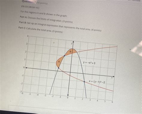 question 7 10 points 08 03]08 04 hc for the regions a and b shown