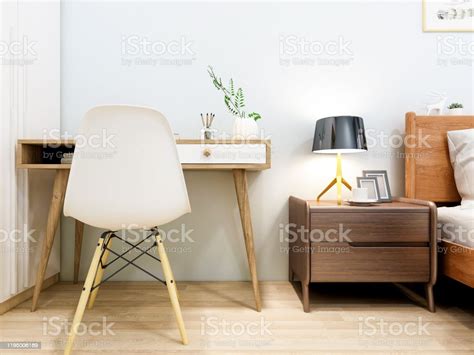 현대적인 침실에는 옷장 옆에 책상과 의자가 마련되어 있습니다 0명에 대한 스톡 사진 및 기타 이미지 0명 3차원 형태 가구 Istock