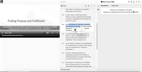 Annotating Canvas Studio In The Hypothesis LMS App Hypothesis