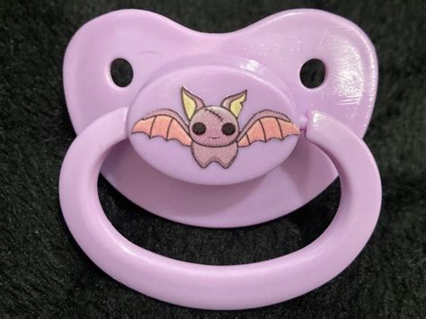 Purple Creepy Cute Bat Adult Pacifier Pastel Goth Spooky Halloween