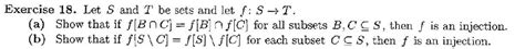 solved let s and t be sets and let f s rightarrow t a
