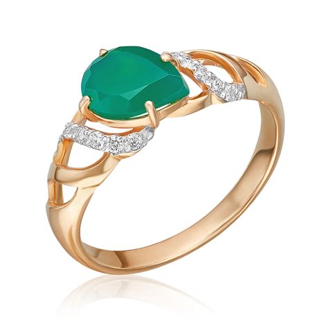 Кольцо из красного золота с халцедоном и фианитами 01 4137 00 275 1110 47 купить в интернет