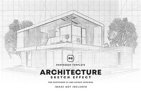 Premium Psd Architecture Sketch Effect