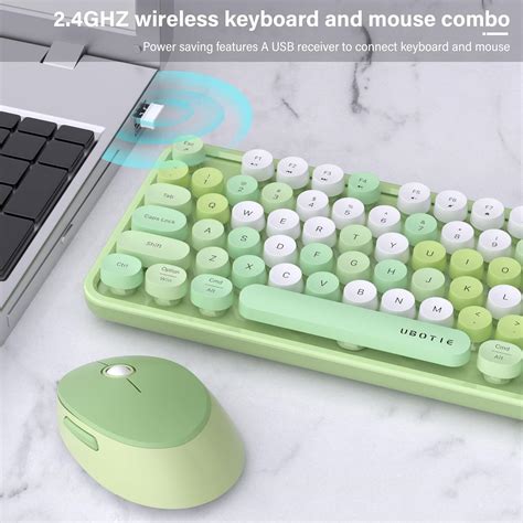 Buy Ubotie Colorful Computer Wireless Keyboards Mouse Combos