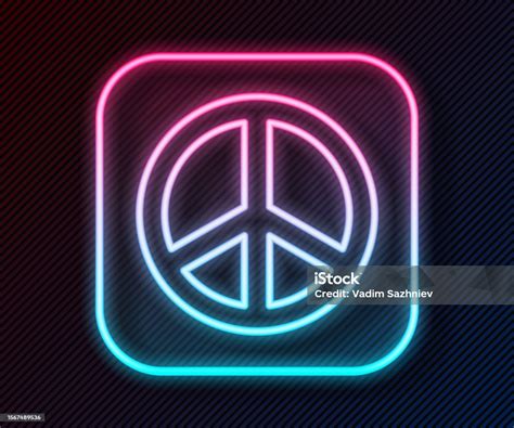검은 색 배경에 고립 된 빛나는 네온 라인 평화 아이콘 평화의 히피 상징 벡터 0명에 대한 스톡 벡터 아트 및 기타 이미지 0명 그런지 이미지 기법 그리기 Istock