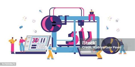 기술자 벡터 그림이 격리된 산업용 3d 프린터 시설 3차원 형태에 대한 스톡 벡터 아트 및 기타 이미지 3차원 형태 Performing Arts Event 개발