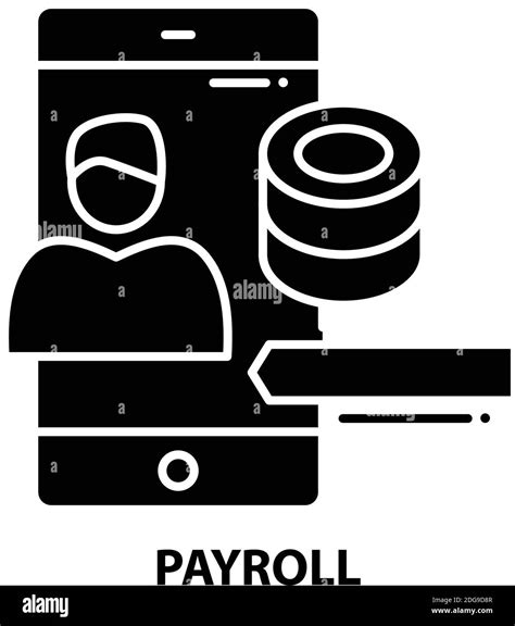 Payroll Icon Black Vector Sign With Editable Strokes Concept