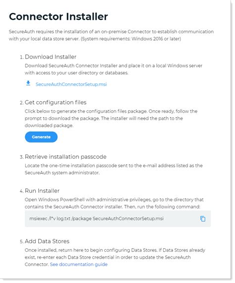 SecureAuth Connector Installation