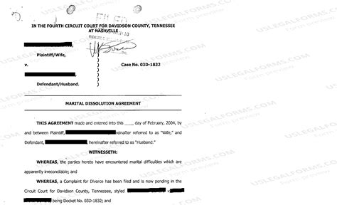 Final Decree Of Divorce Form Tennessee Us Legal Forms
