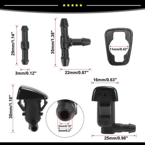Front Windshield Washer Nozzles Kit Set 8e5z17603a Fit For Ford Fusion