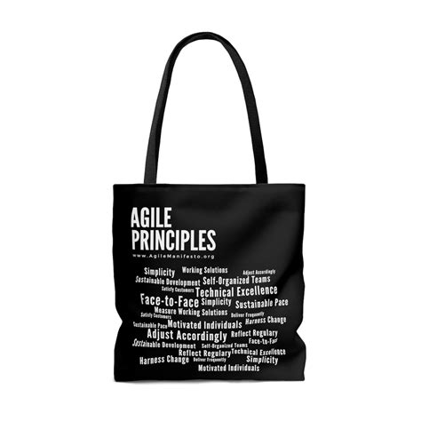 Agile Tote Bag Agile Values Principles Scrum Kanban Tote Black Etsy