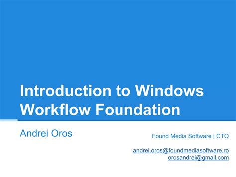 Introduction To Windows Workflow Foundation Ppt