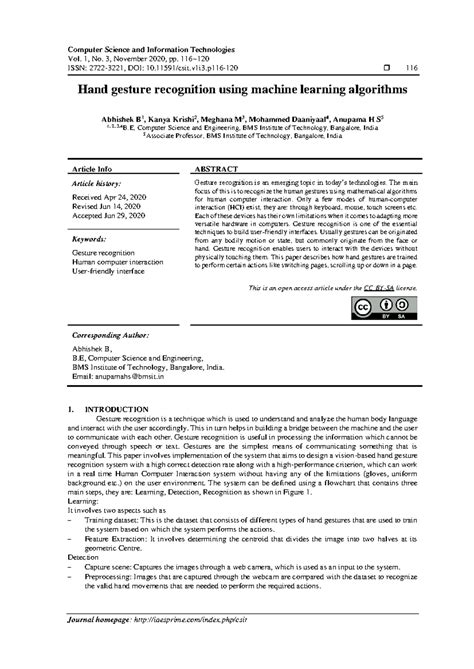 Hand Gesture Recognition Using Machine Learning Al Computer Science And Information