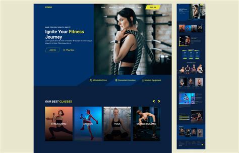 gym landing page on behance