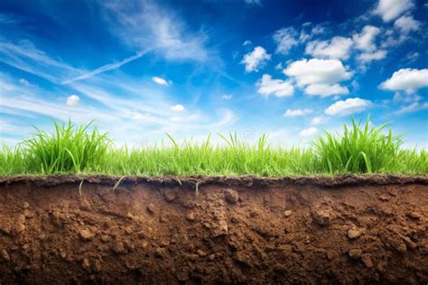 Soil Grass And Sky Background Stock Illustration Illustration Of