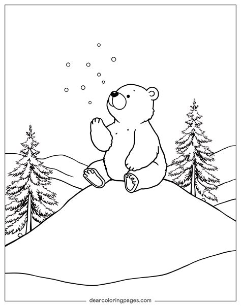 Dibujos Para Colorear De Invierno Paisaje Con Nieve Para Colorear