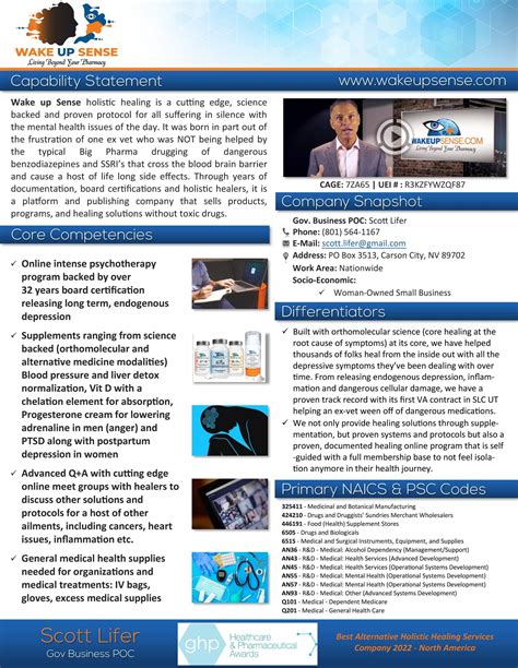 Capability Statement Wake Up Sense