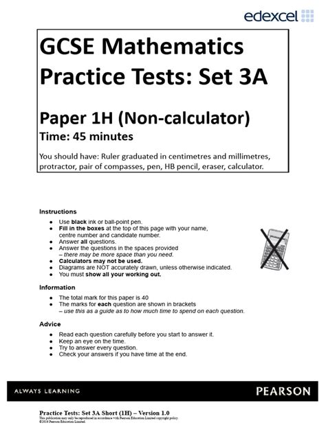 04a Practice Test Set 3a Paper 1h Pdf
