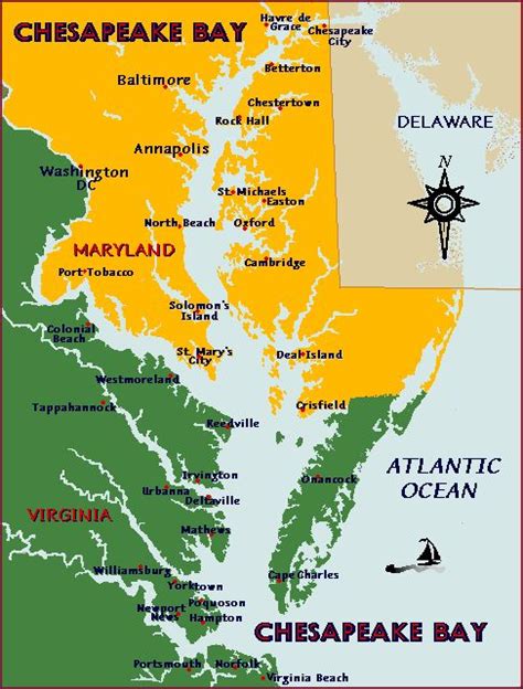 Map Of United States Mid Atlantic Chesapeake Bay Region