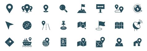 Navigation Vector Icon Set Location Map Gps Place Address Pointer Direction Icons