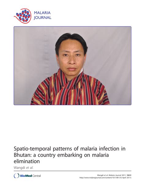 Pdf Spatio Temporal Patterns Of Malaria Infection In Bhutan A Country Embarking On Malaria
