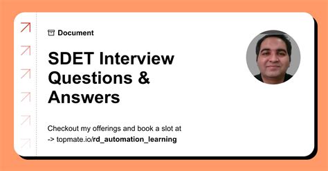 Sdet Interview Questions And Answers With Rd Automation Learning