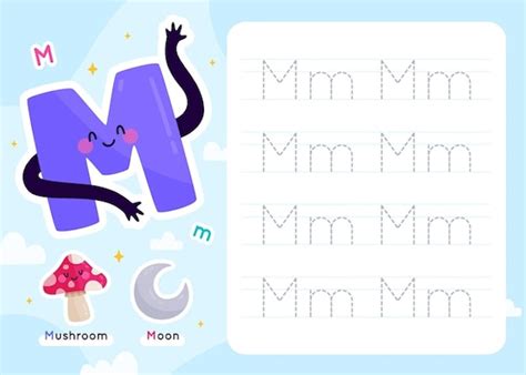 Whimsical Illustrated Letter M With Mushroom And Moon Jiffy Designs