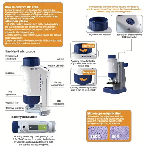 Mini Pocket Microscope Kit 60 120 Handheld Microscope Temu Australia