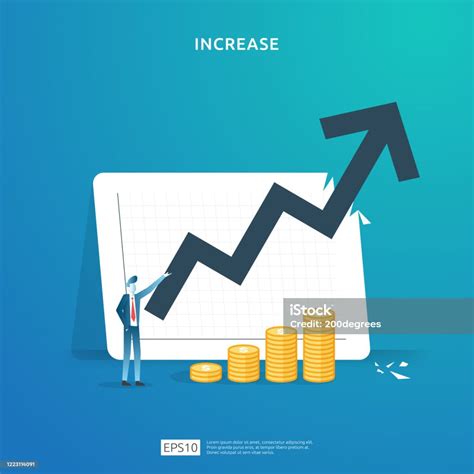 재무 성능 개념 성장으로 화살과 사람 성격이 증가하면서 사업 이익이 증가합니다 소득 급여 비율은 달러 기호로 마진 수익을 증가시다 투자 수익률 Roi 벡터 일러스트레이션