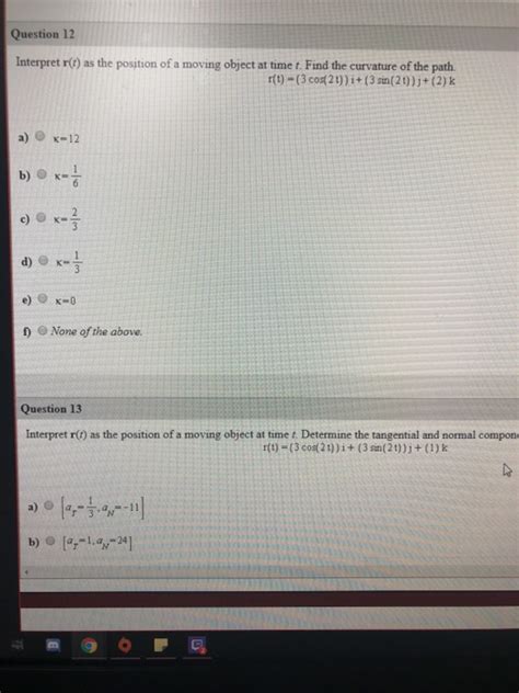 solved question 12 interpret r as the position of a moving