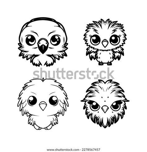 Collection Set Cute Anime Eagle Head Stock Vector Royalty Free 2278567457 Shutterstock