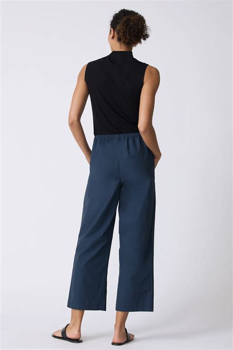 Split Hem Capri In Summer Navy Italian Broadcloth Kal Rieman