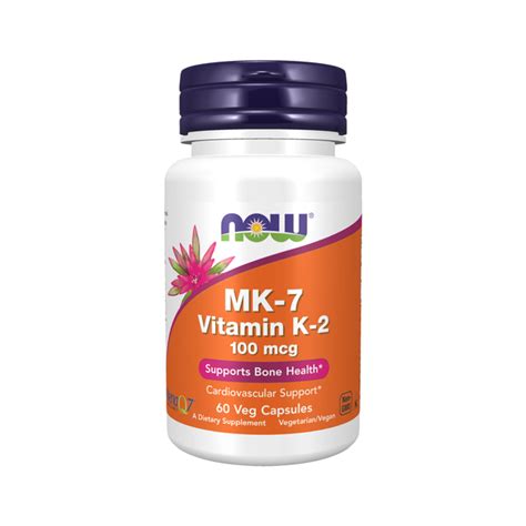 Vitamina K 2 Mk 7 300mcg 60 Cápsulas Vegetais Now Foods
