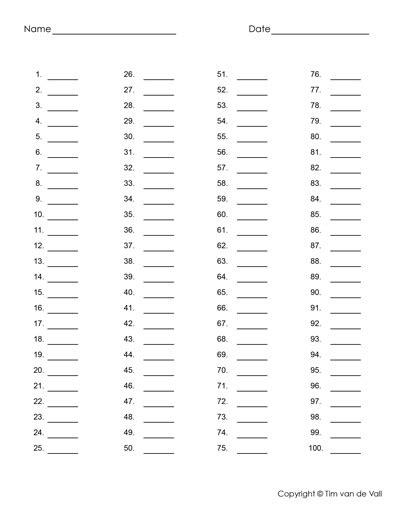 Answer Sheet Templates Tim S Printables