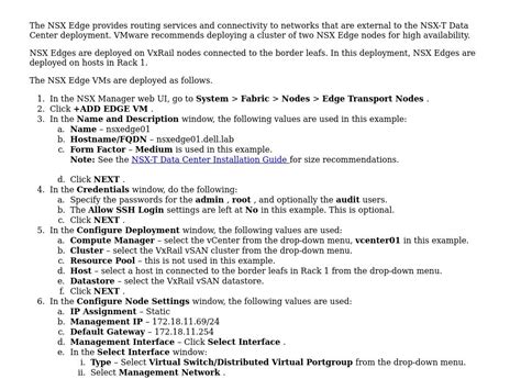 Deploy Nsx Edge Appliances Dell Networking Smartfabric Services Deployment For Vmware Nsx T 3
