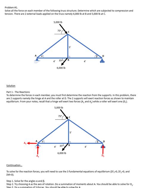 Statics Method Of Joints Pt 1 Pdf Force Truss