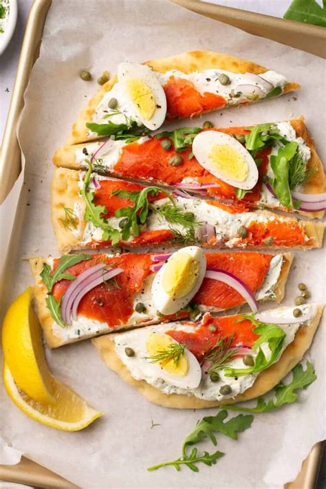 Smoked Salmon Flatbread With Herbed Cream Cheese Lauren Fit Foodie