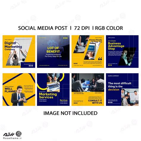 فایل Psd قالب‌ پست اینستاگرام برای بازاریابی دیجیتال به صورت لایه باز و رایگان 25723 رزتم