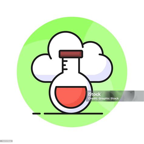 Cloud With Flask Showing Concept Vector Of Cloud Experiment