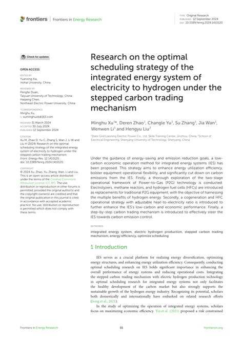 Pdf Research On The Optimal Scheduling Strategy Of The Integrated Energy System Of Electricity