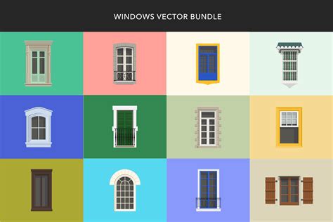 Collection Of Windows Vector Graphic By Tanatvee Artworks Creative Fabrica