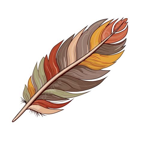 Turkey Feather Clipart Feather With Colored Feathers On It Is Drawn