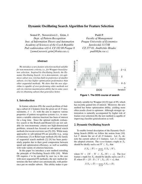 Pdf Dynamic Oscillating Search Algorithm For Feature Selection